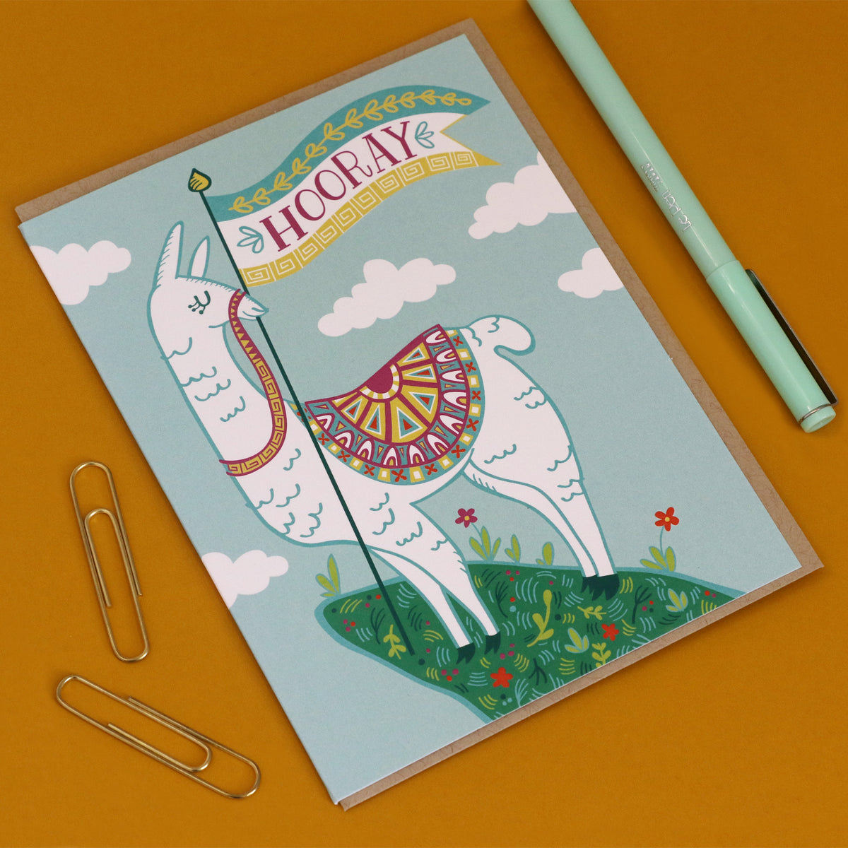 Hooray Llama Card – Paper Parasol Press