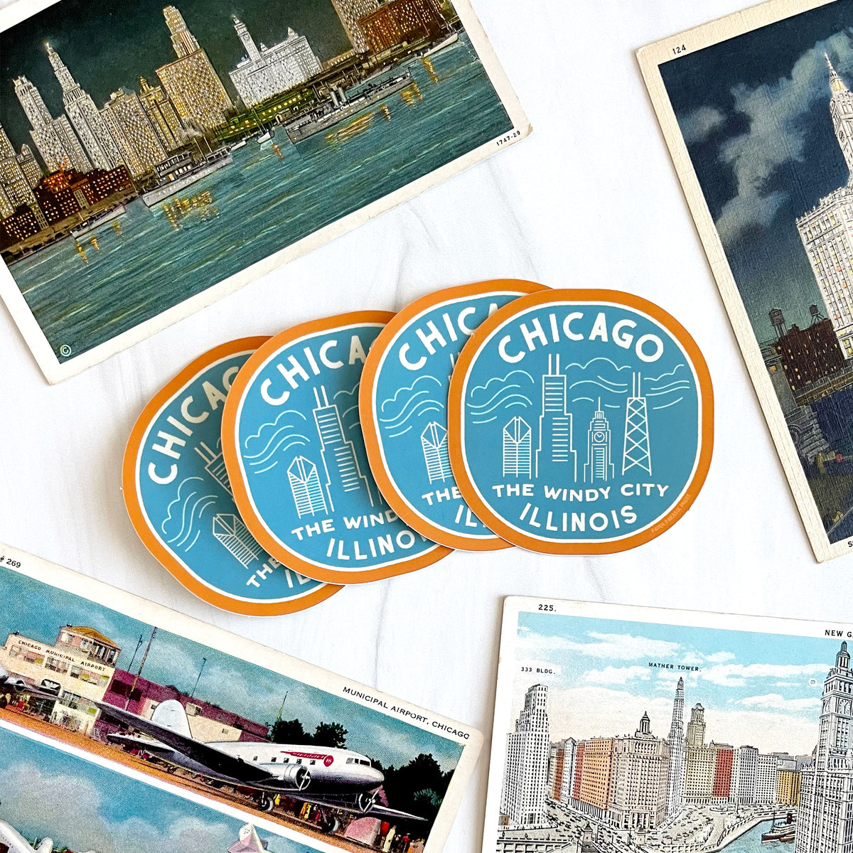 Retro Chicago Sticker – Paper Parasol Press